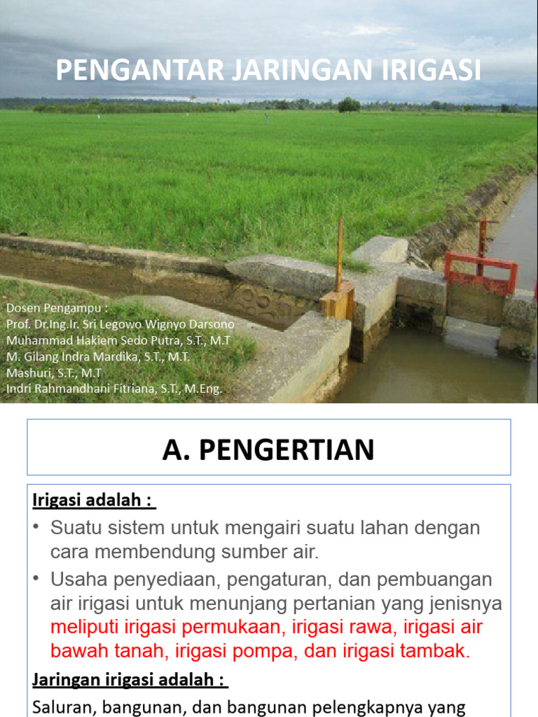 Pengantar Jaringan Irigasi Pertanian | PDF | Sains & Matematika