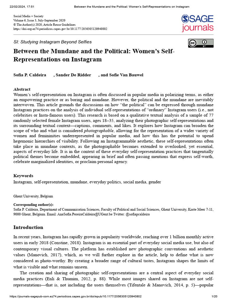 Between The Mundane and The Political - Women's Self-Representations On ...