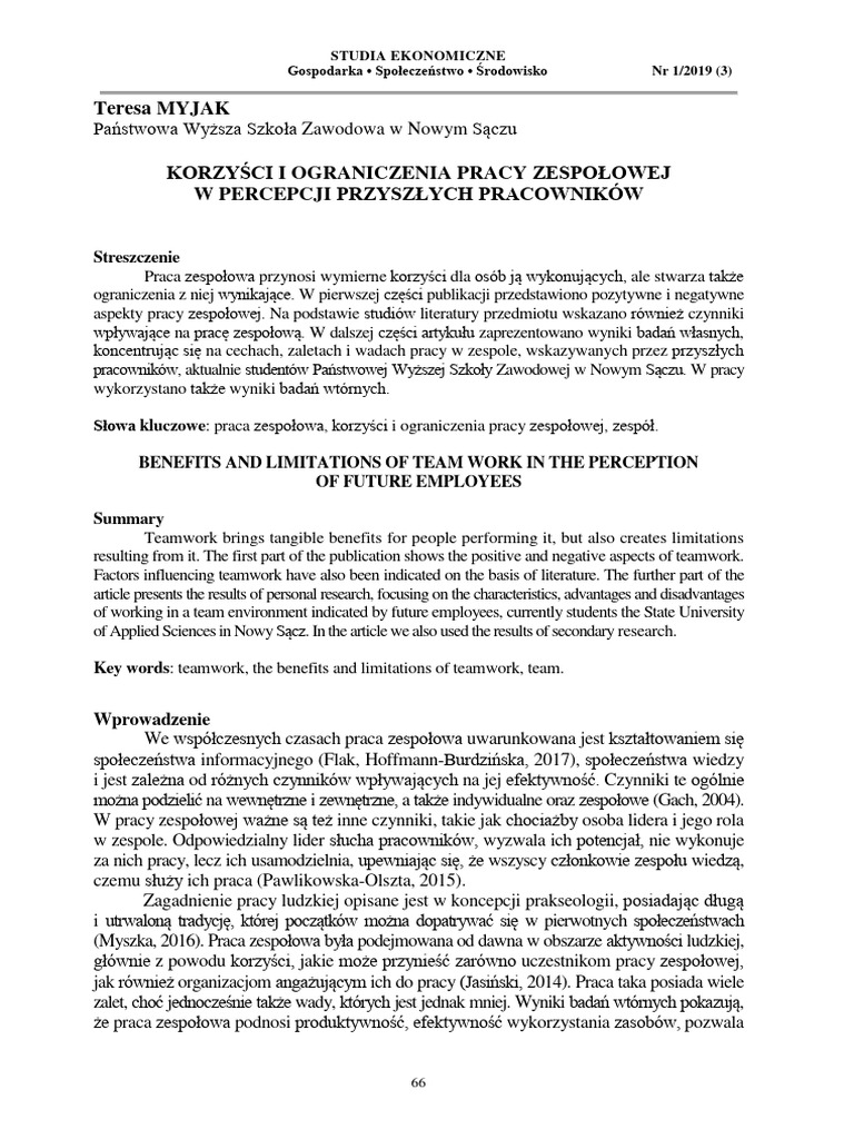 4 - Artykuł - Praca Zespołowa 1 | PDF