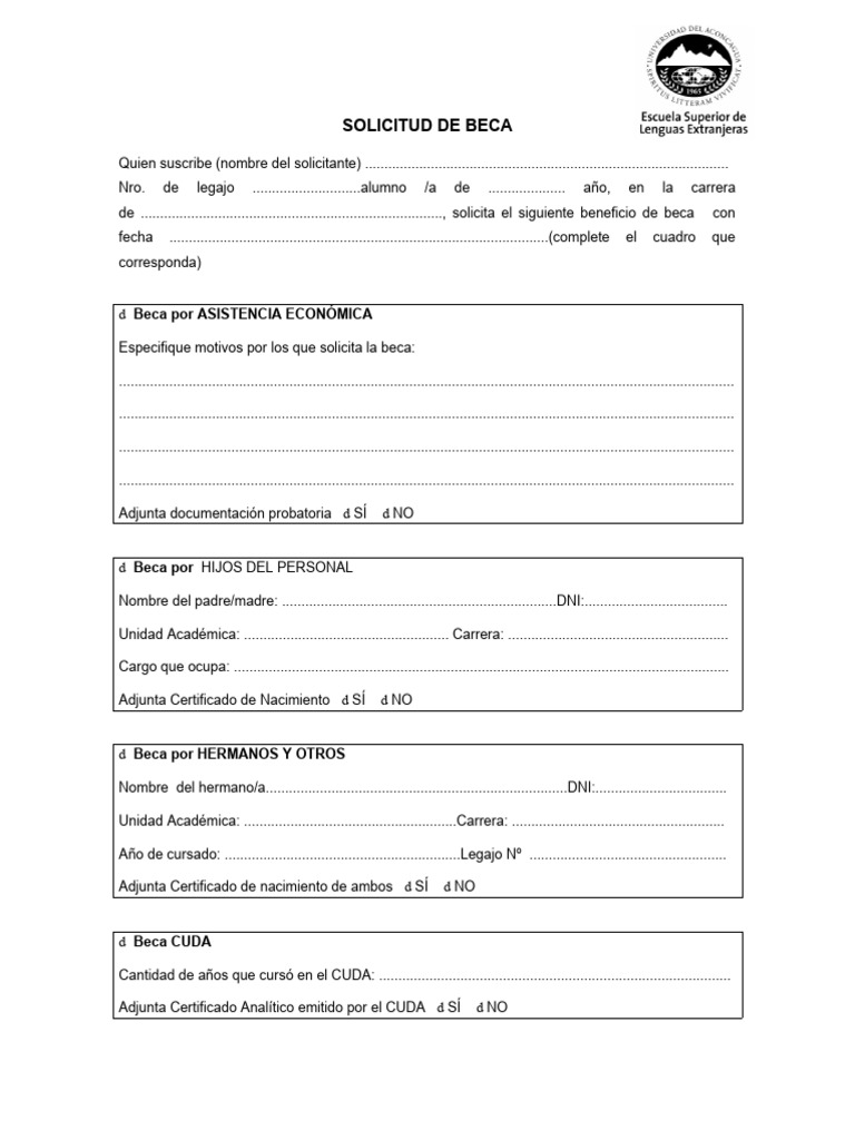 Solicitud de Beca | PDF