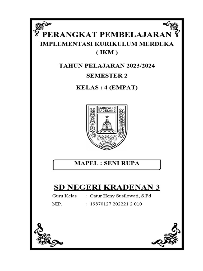 Cover PERANGKAT PEMBELAJARAN - IKM - 2023-2024 - SEMESTER 2 - KELAS 4 - SENI RUPA | PDF