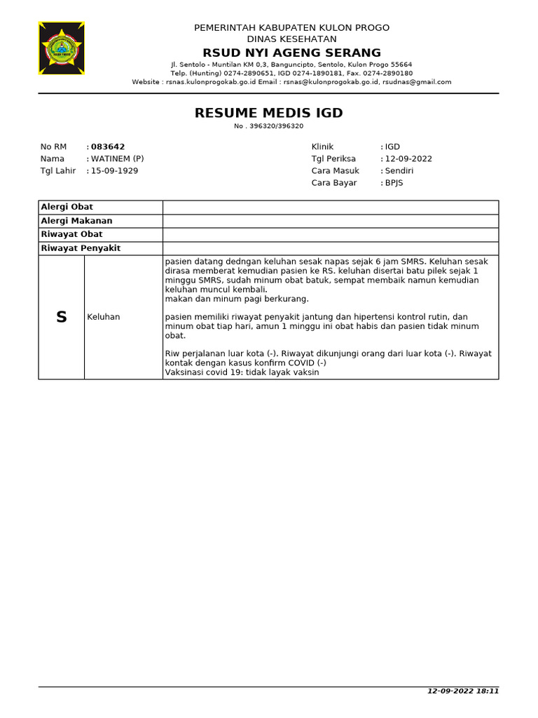 Obs Dyspnea Ec Bronchopneumonia | PDF