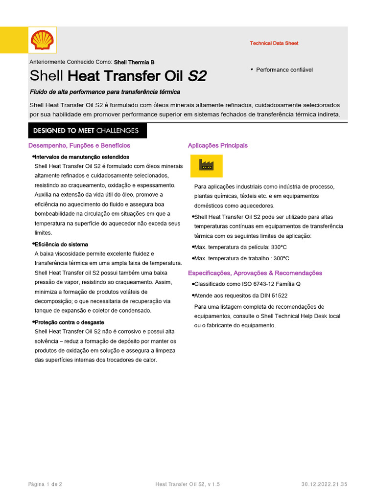 Shell Heat Transfer Oil S2: Desempenho, Funções e Benefícios Aplicações ...