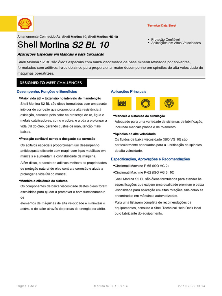 Shell Morlina S2 BL 10: Desempenho, Funções e Benefícios Aplicações ...
