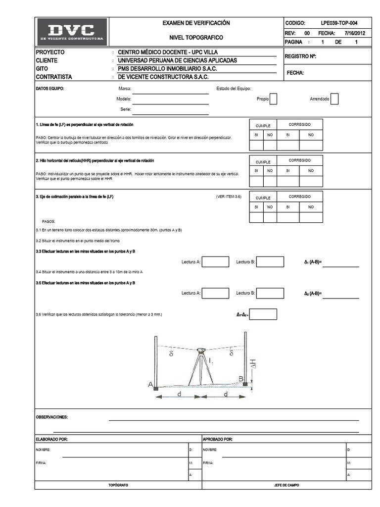 Lpe039 Cal Protocolo 4 Verificaci n De Nivel Rev 1 06 11 15 PDF