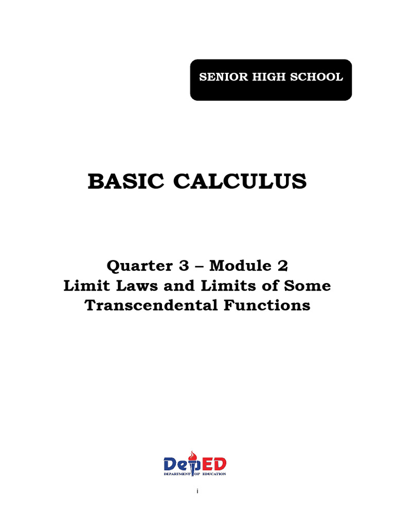 Basic Calculus q3 Module 2 | PDF | Logarithm | Function (Mathematics)