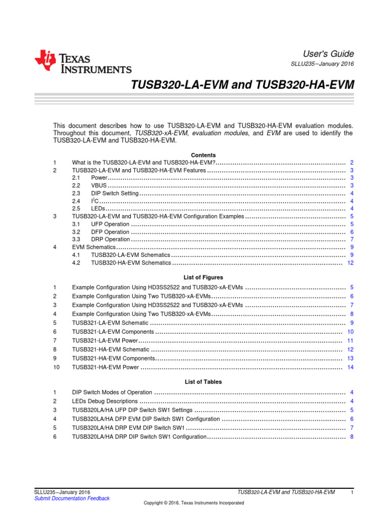 TUSB320-LA-EVM and TUSB320-HA-EVM: User's Guide | PDF | Usb | Computer Standards