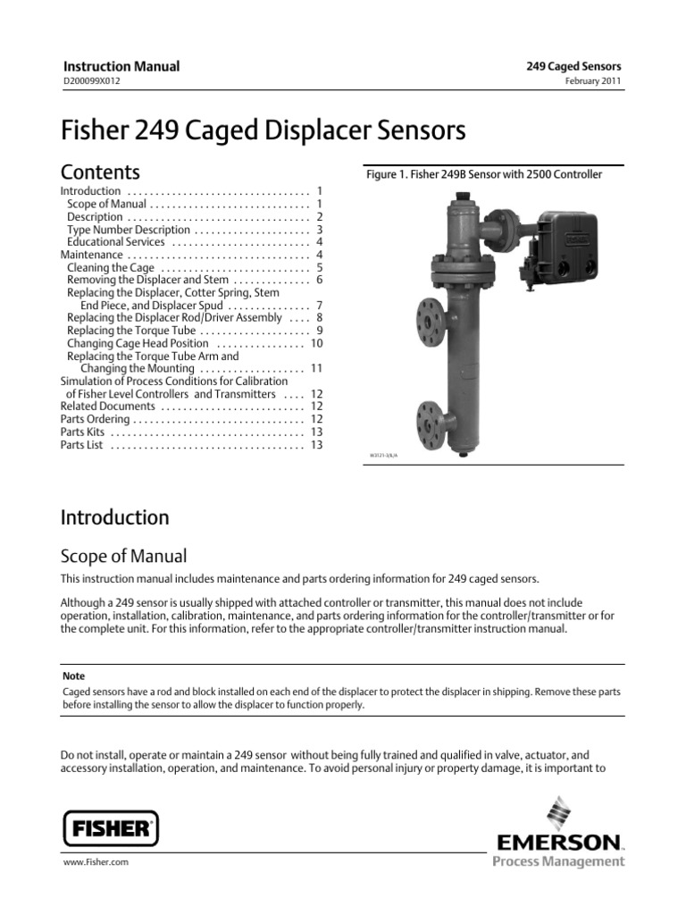 Fisher 249 Displacer Sensor Manual | PDF | Pipe (Fluid Conveyance ...