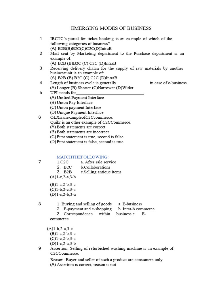 Emerging Modes of Business | PDF | E Commerce | Sales
