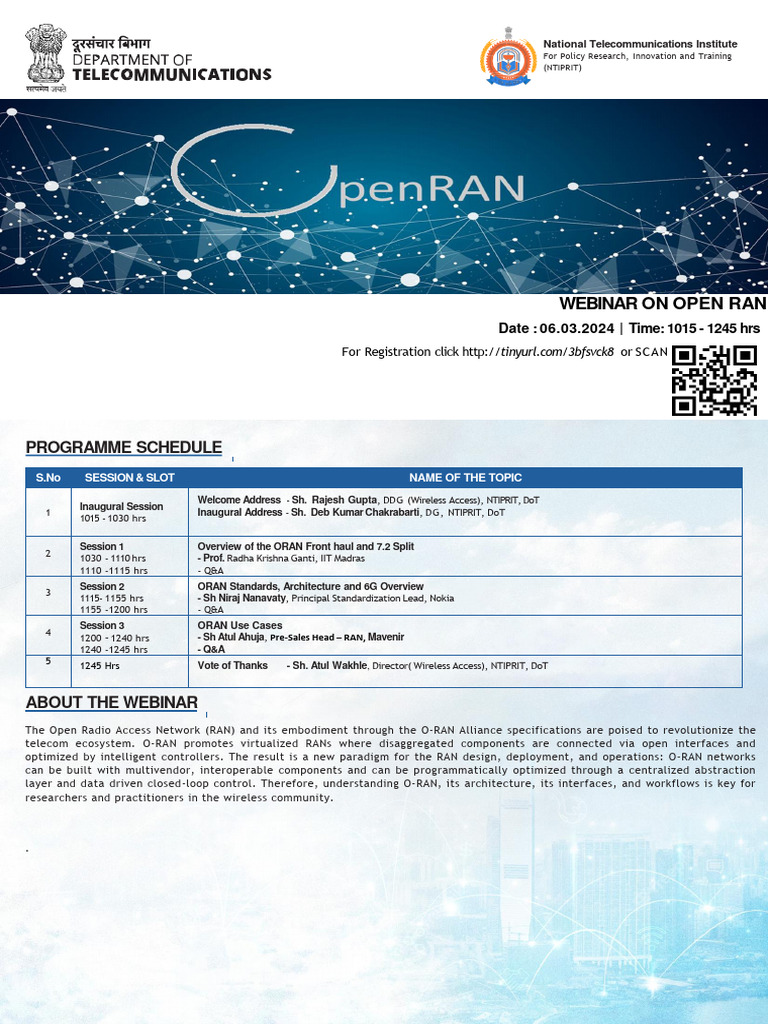 Open-RAN Webinar | PDF | 4 G | Communication