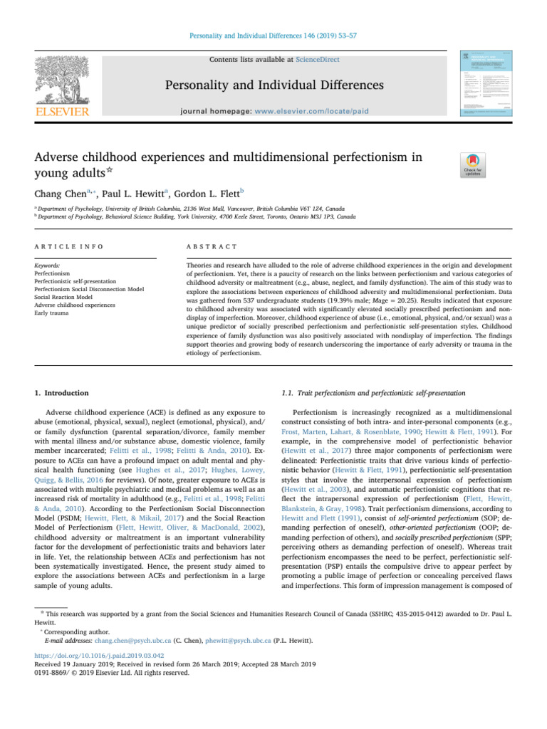 Adverse Childhood Experiences | PDF | Perfectionism (Psychology ...