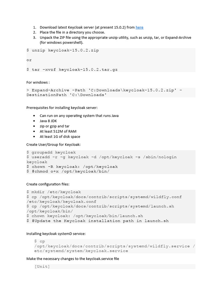 Install Keycloak | PDF | Zip (File Format) | Computer File