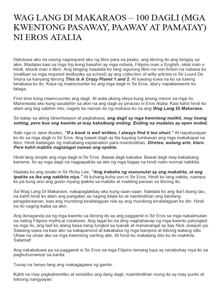 Wag Lang Di Makaraos | PDF