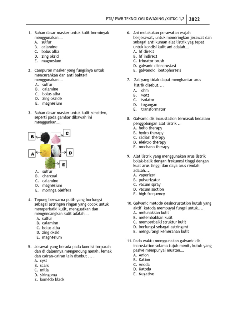 Soal PTS PWB Tek & Waxing | PDF