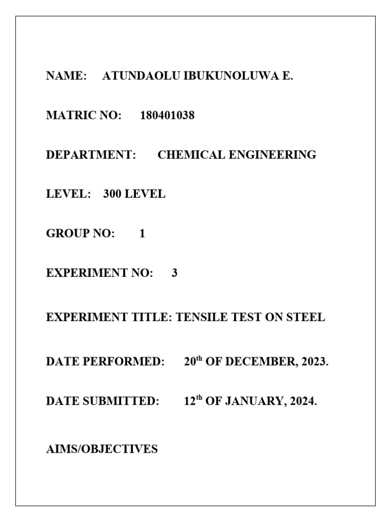 My CEG Lab Report (1) (AutoRecovered) | PDF | Deformation (Engineering) | Stress (Mechanics)