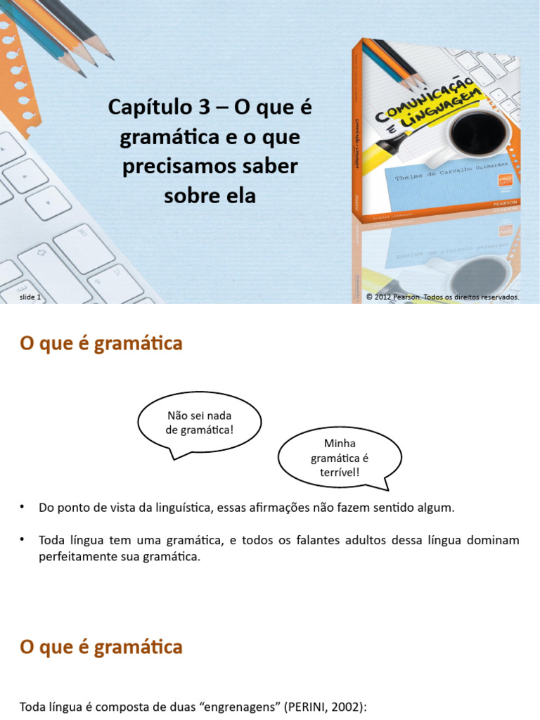 Capítulo 3 O Que é Gramática E O Que Precisamos Saber Sobre Ela