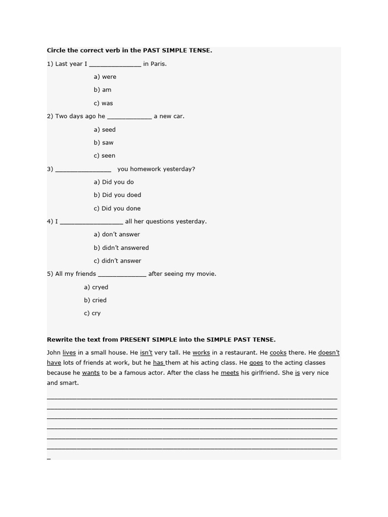 Engleski Jezik Za 6. Razred - Simple Past Tense | PDF | Language Arts ...