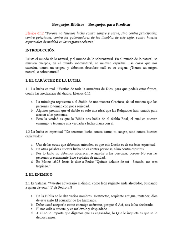 Bosquejos Biblicos | PDF | Diablo | Satán