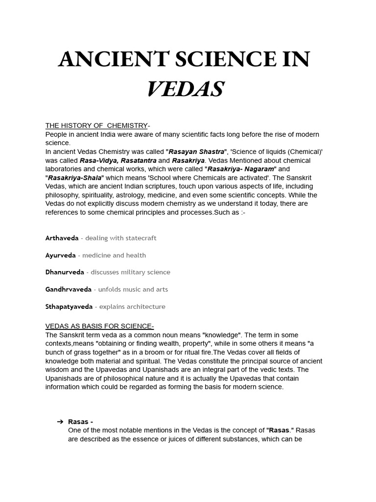 Discovering Ancient Science in Vedas | PDF | Ayurveda | Vedas