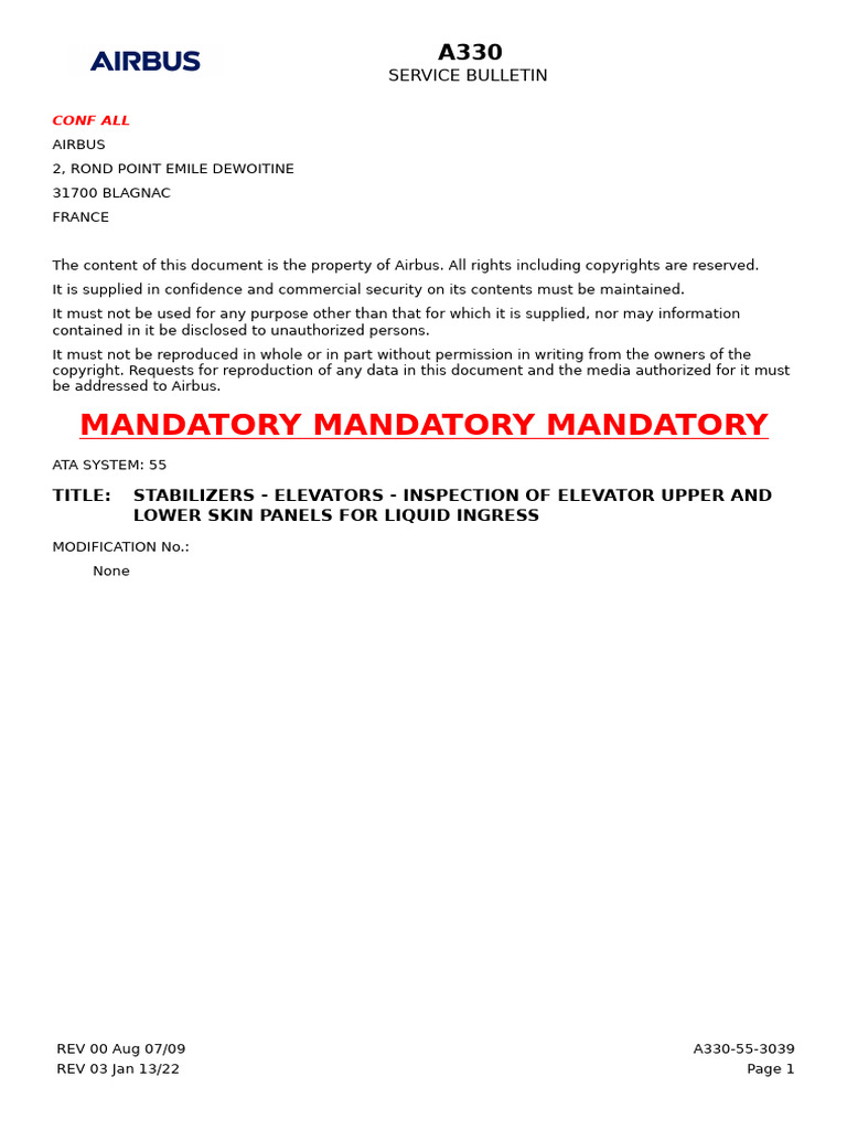 Mandatory Mandatory Mandatory: Service Bulletin | PDF | Aviation ...