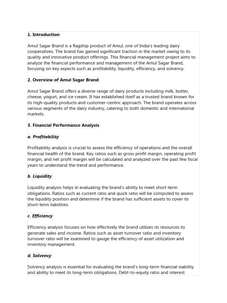 Financial Report On Amul | Download Free PDF | Brand | Money