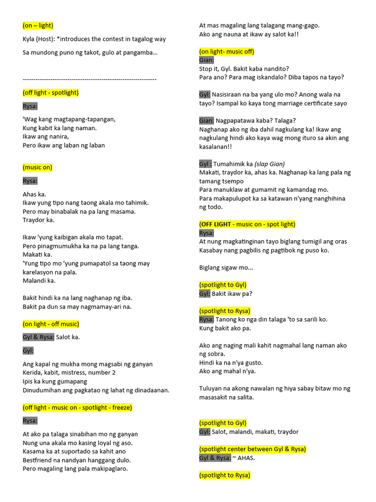 Script Spoken Poetry | PDF