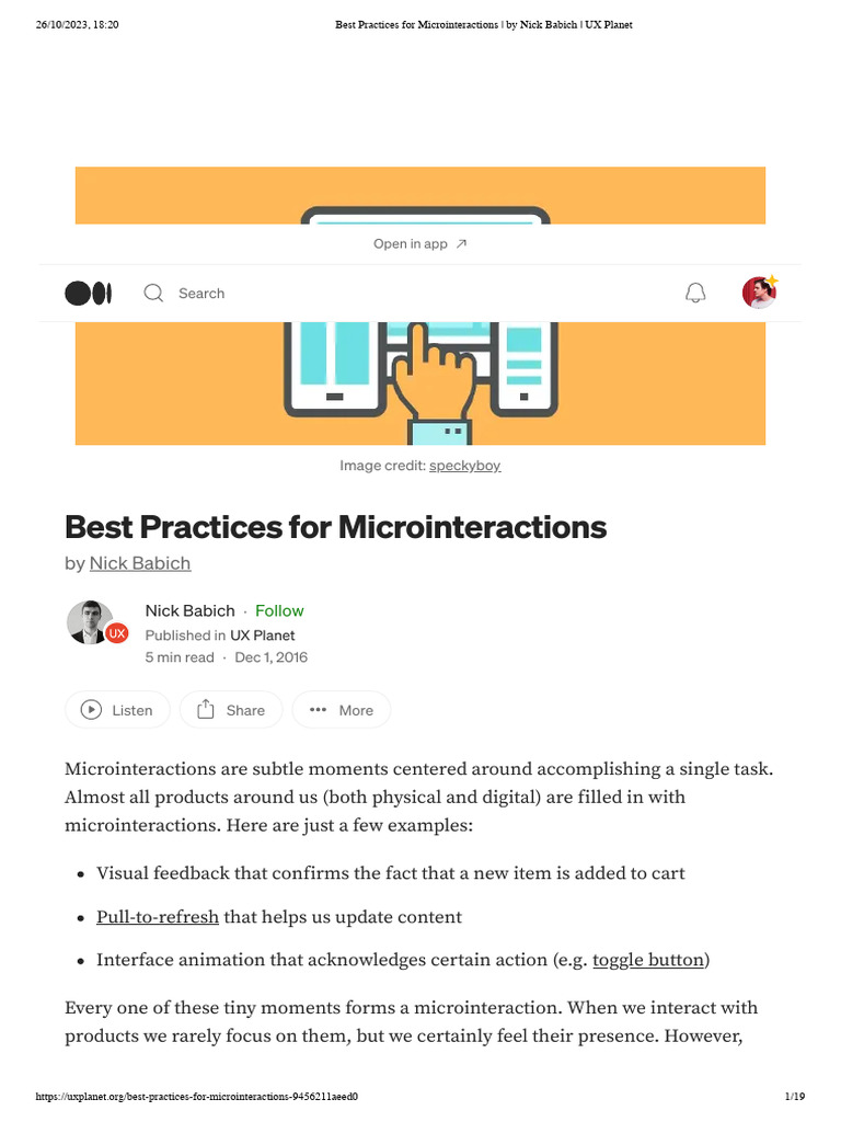 Microinteraction Design Best Practices | PDF | User Experience | User ...
