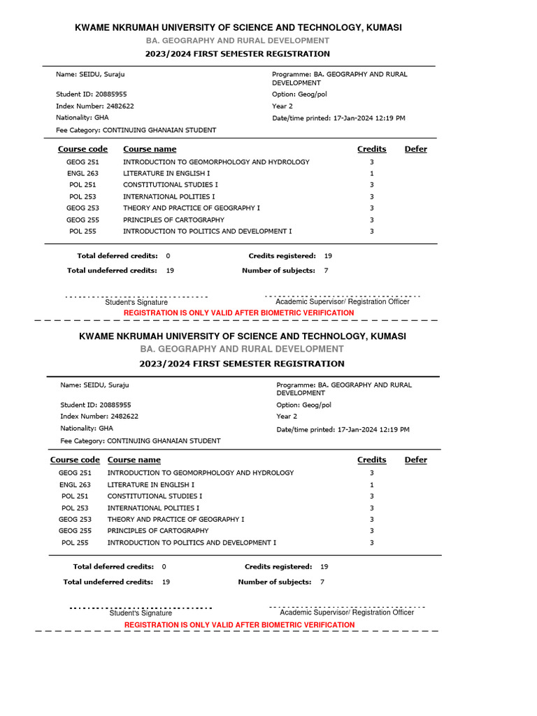 Registration Slip | PDF | Science | Authentication