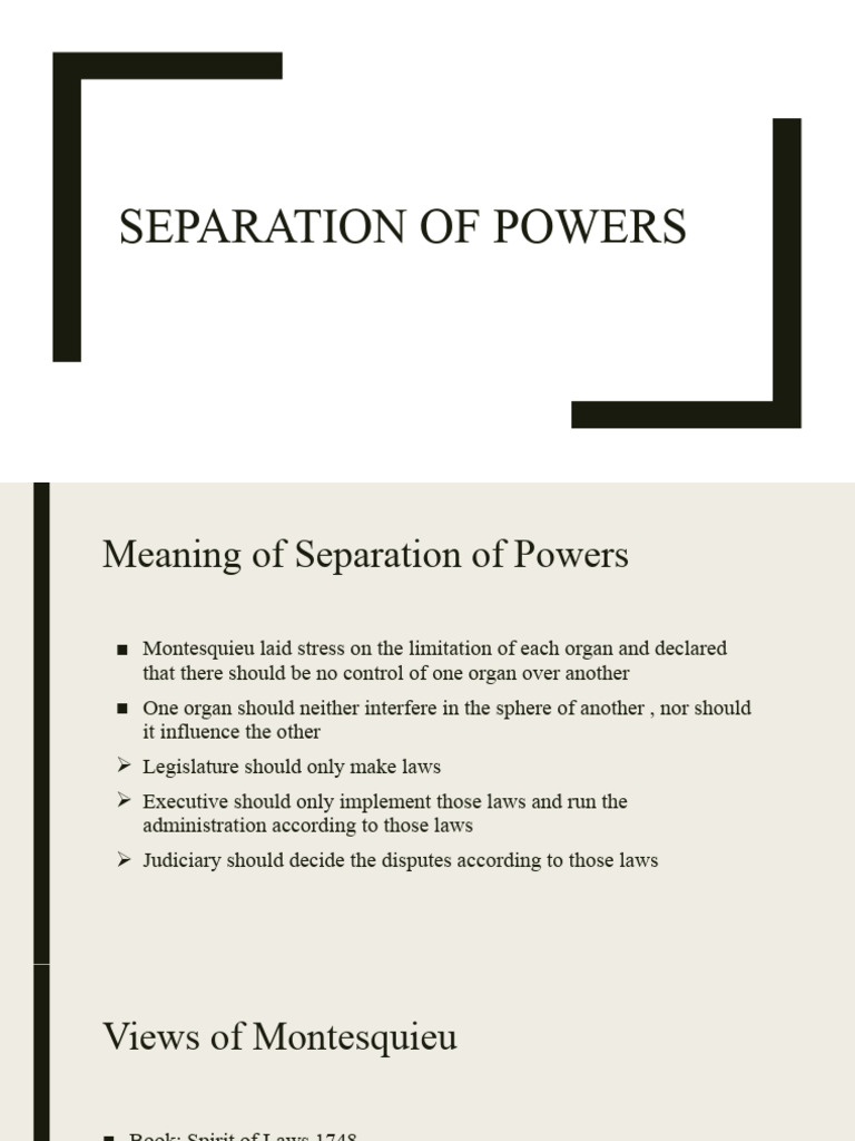 Separation of Powers Explained | PDF | Separation Of Powers | Political Law