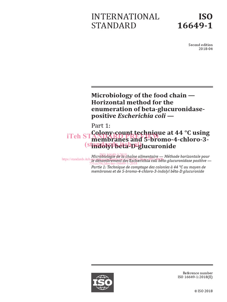 ISO-E Coli | Download Free PDF | International Organization For ...