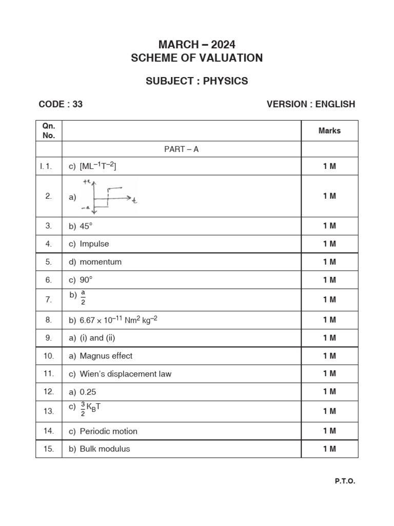 33 (Physics) (Answer Key) | PDF | Mechanics | Physics