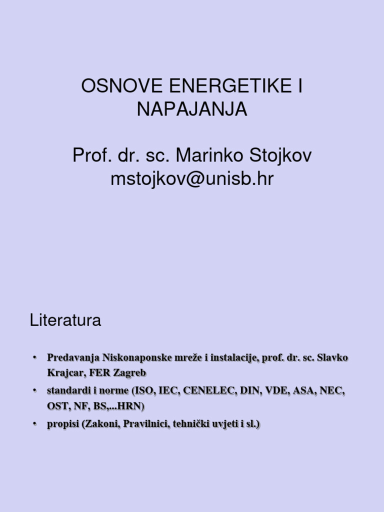 Osnove Energetike Predavanja | PDF