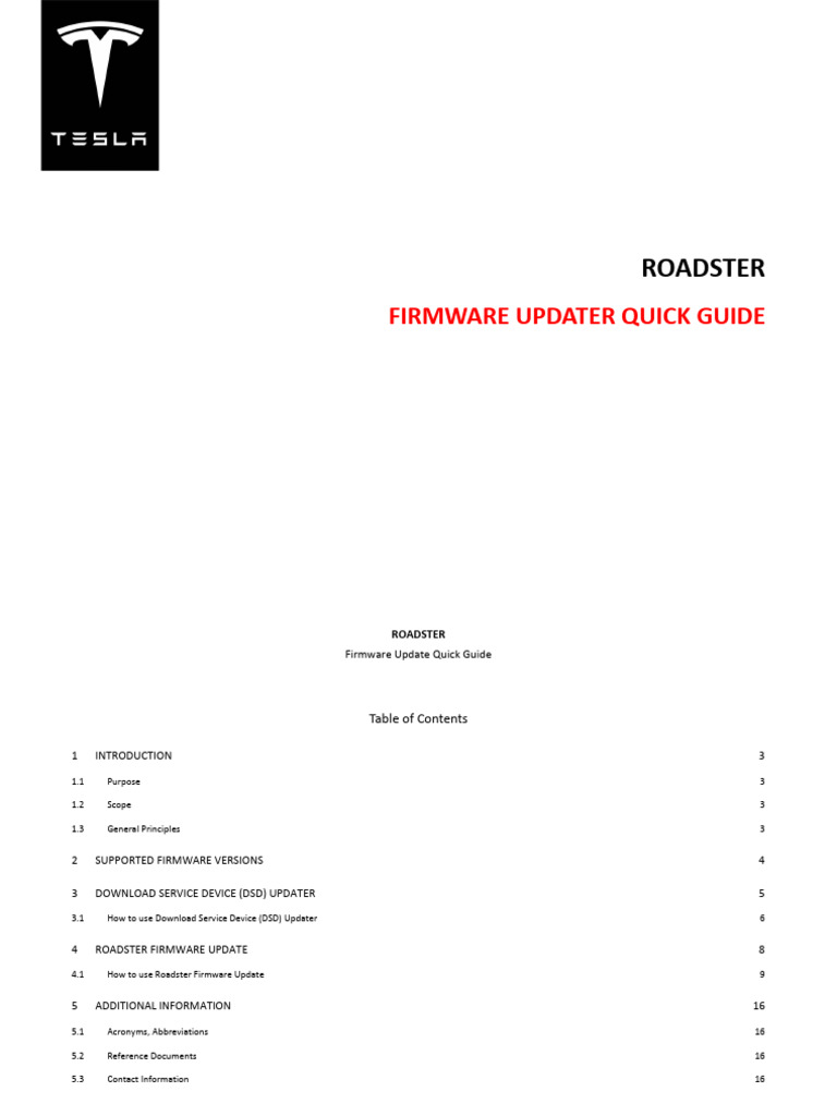Roadster Firmware Update Guide | PDF | User Interface | Computer ...
