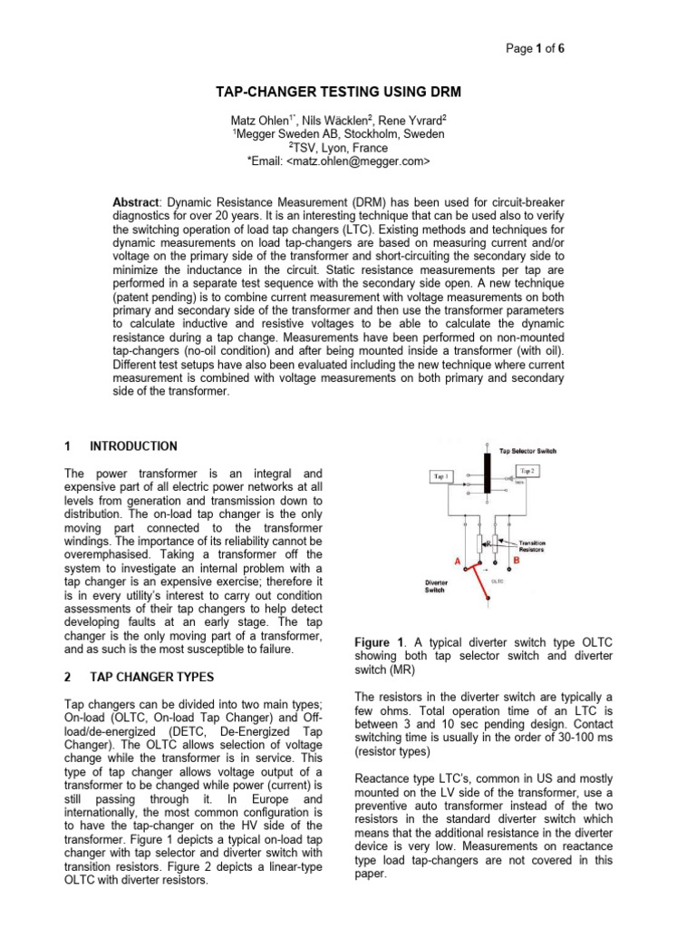 Oltc DRM | PDF | Transformer | Power (Physics)