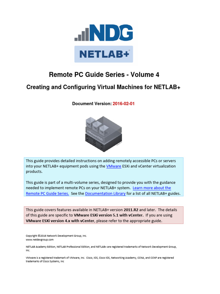 Netlab Remote PC Guide Vol 4 Creating | PDF | Virtual Machine ...