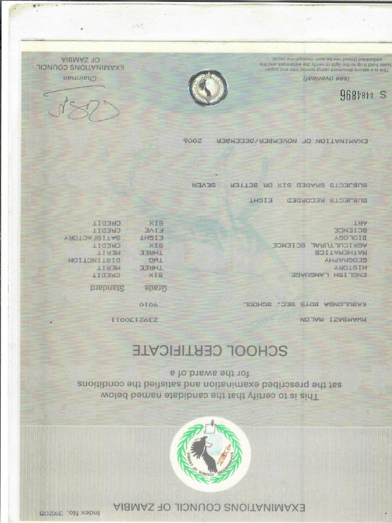 ECZ Certificate | PDF