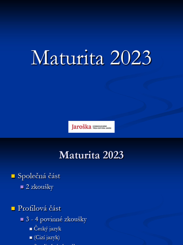 Maturita 2023 | PDF