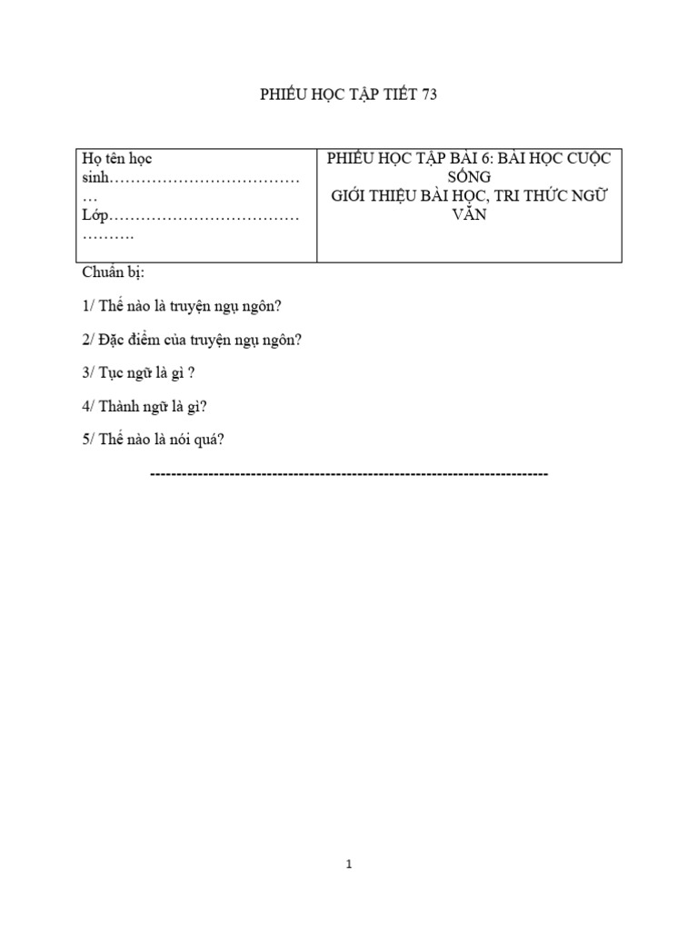 PHT Văn 7 Bài 6 | PDF