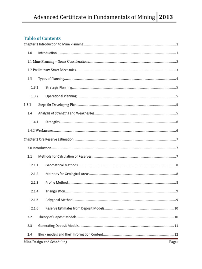 Mine Planning and Scheduling | PDF | Mining | Coal Mining
