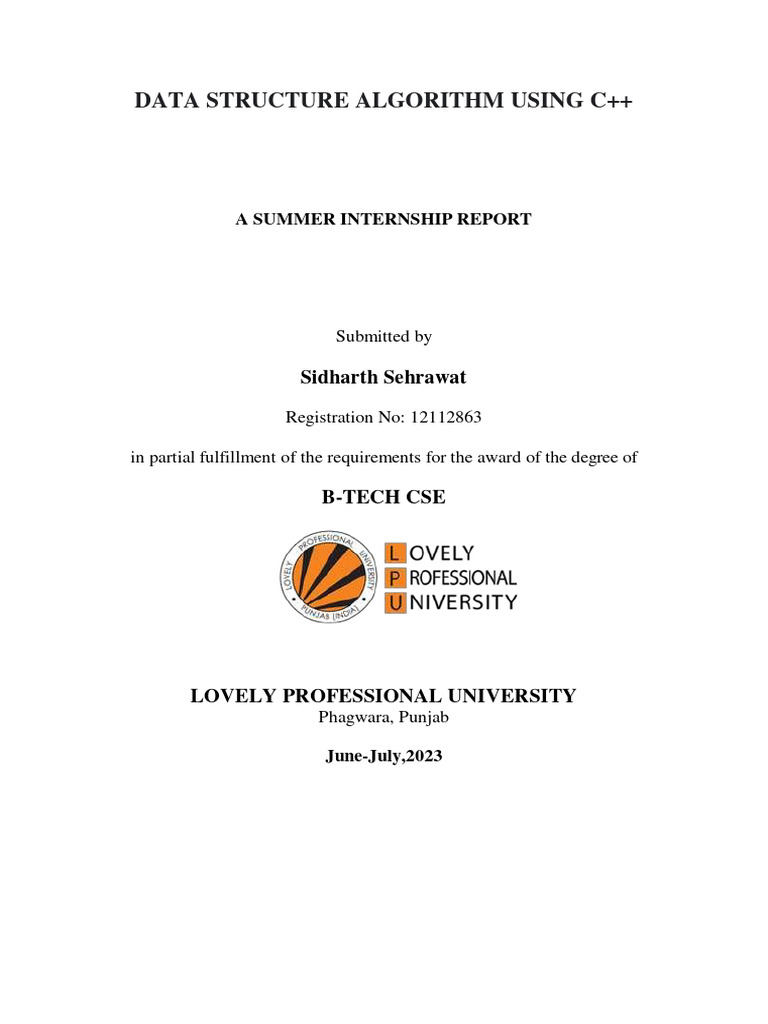 Summer Internship Reports DSA Using C++ | PDF | Pointer (Computer Programming) | Dynamic Programming