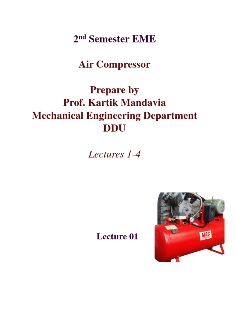 Air Compressor - Notes and Questionnarie | PDF | Pump | Turbine