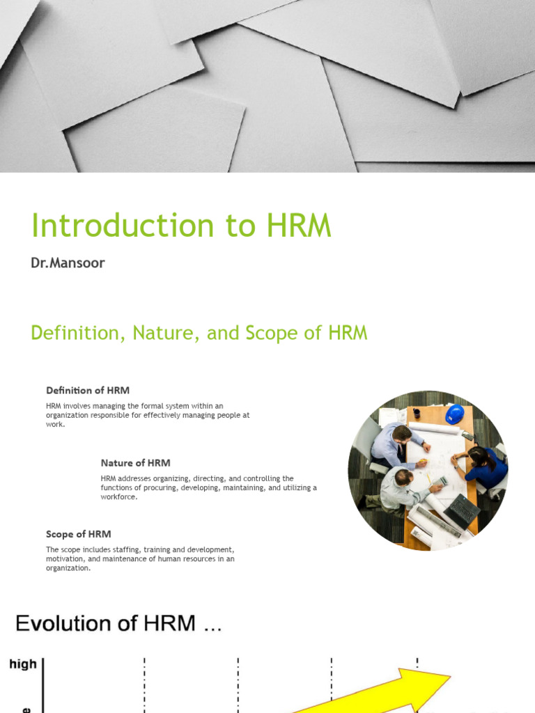 Introduction To HRM | PDF | Human Resource Management | Motivation