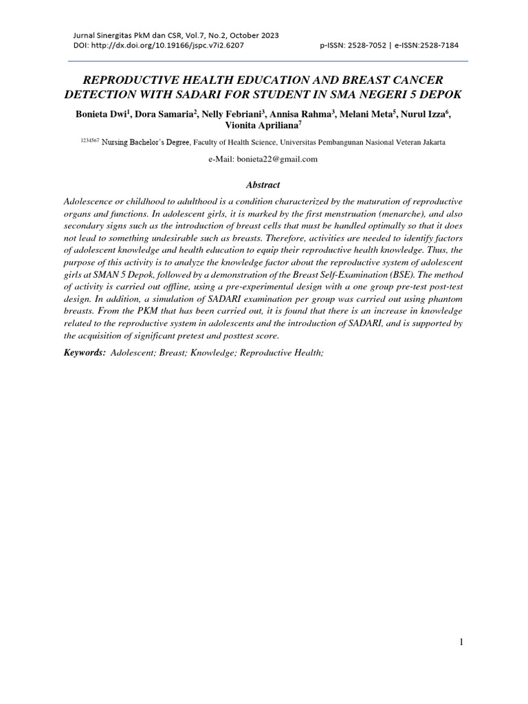 6207 25350 1 PB | PDF | Adolescence | Animal Reproductive System