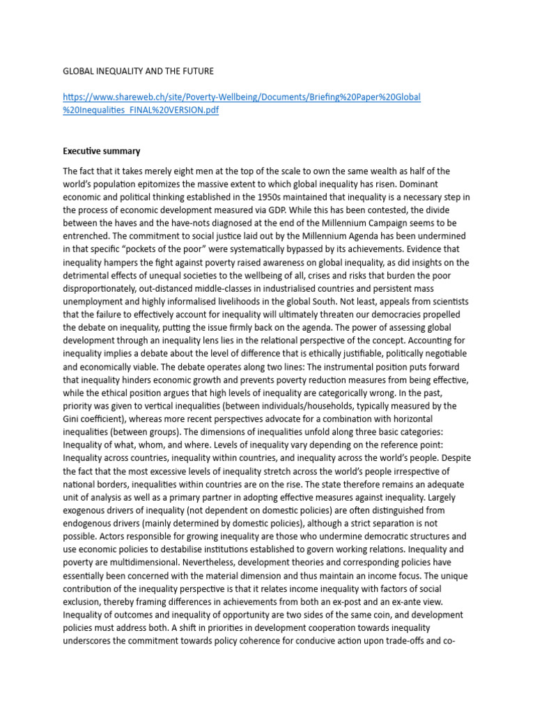Global Inequality and The Future | PDF | Economic Inequality ...