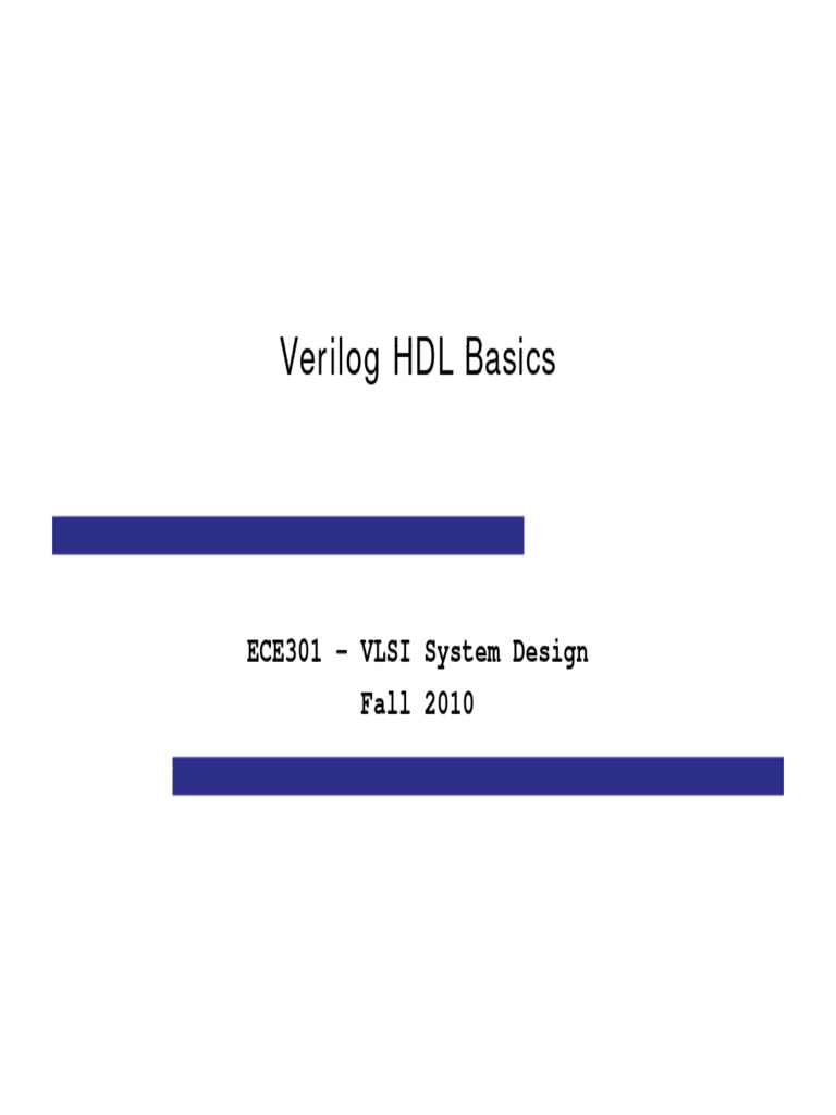 Verilog Hdl Part I Pdf Hardware Description Language Computer Science