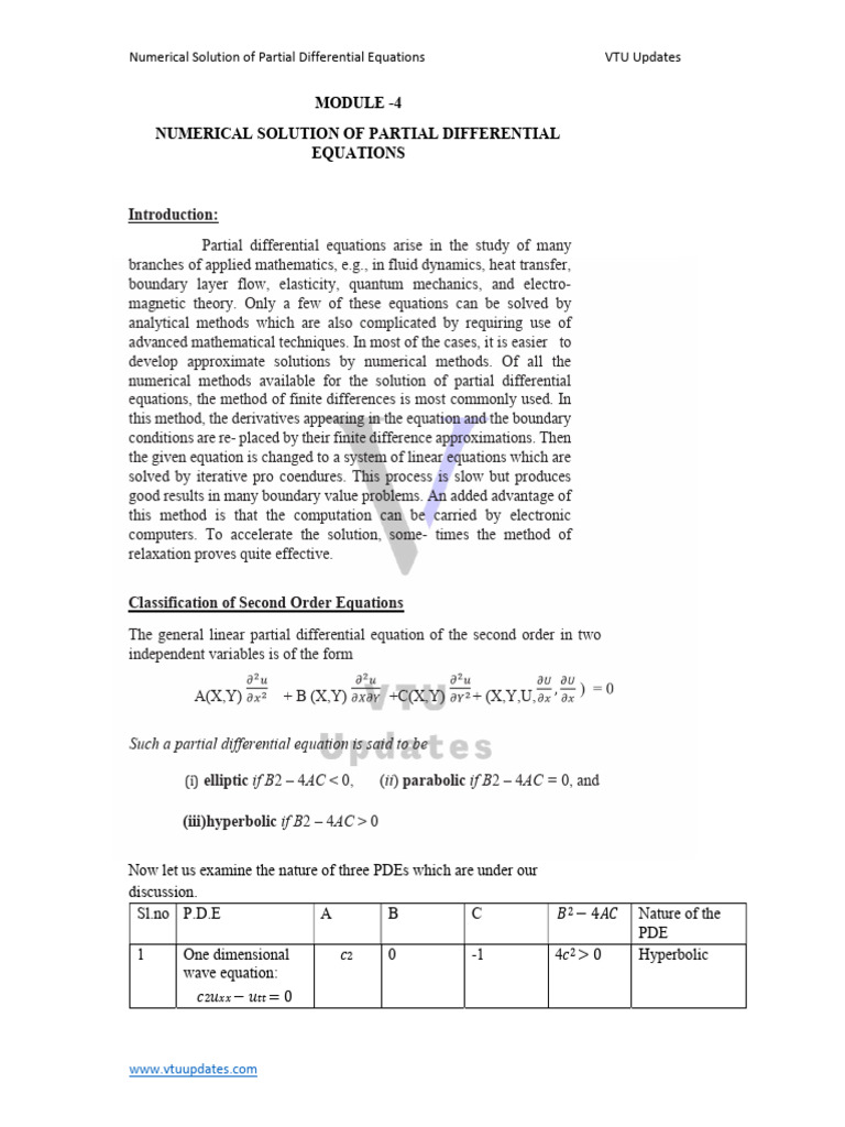 Vtuupdates - Numerical Solution of PDE | PDF | Partial Differential ...