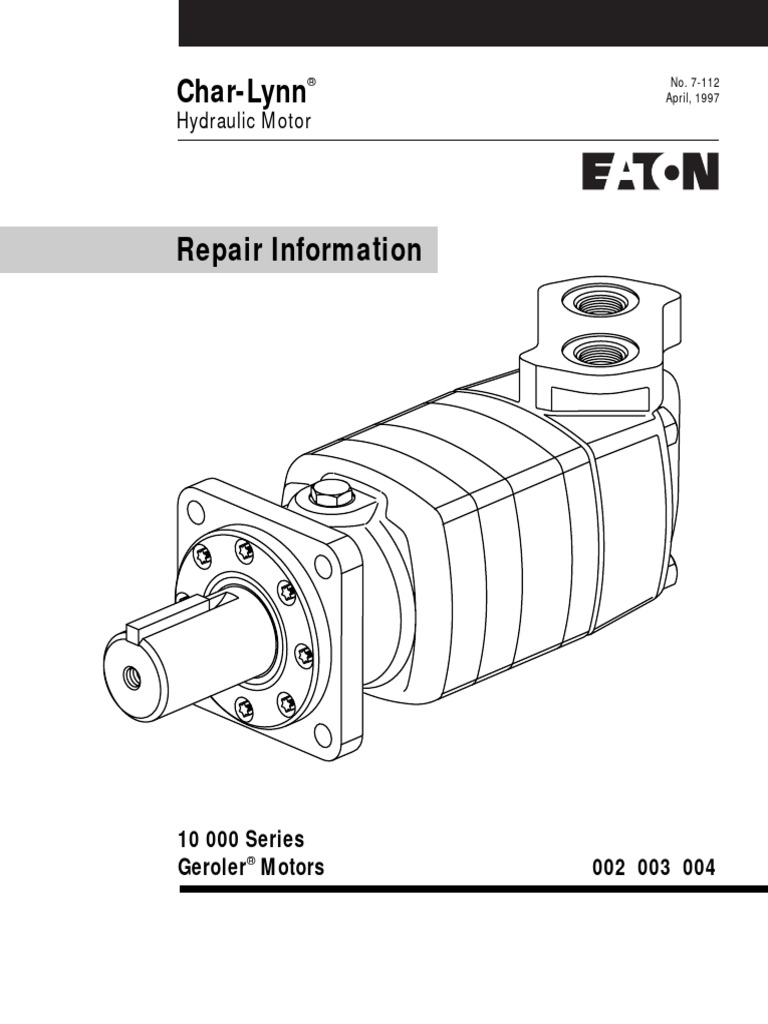 Char-Lynn 10000 Series Repair Manual | PDF | Valve | Bearing (Mechanical)