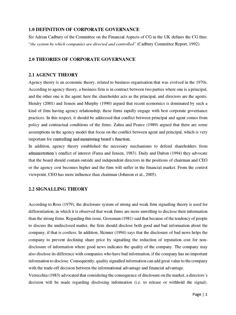 Corporate Governance Theories Explained | PDF | Corporate Governance ...