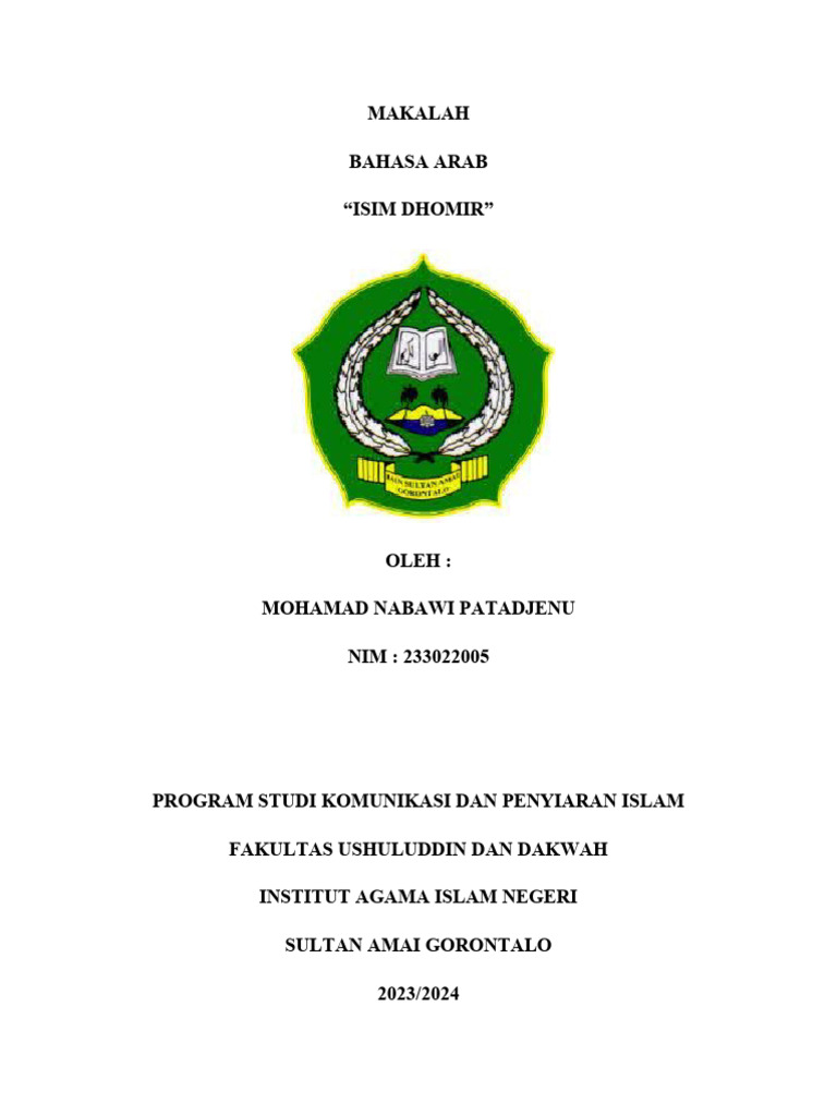 Pengertian dan Macam Isim Dhomir | PDF