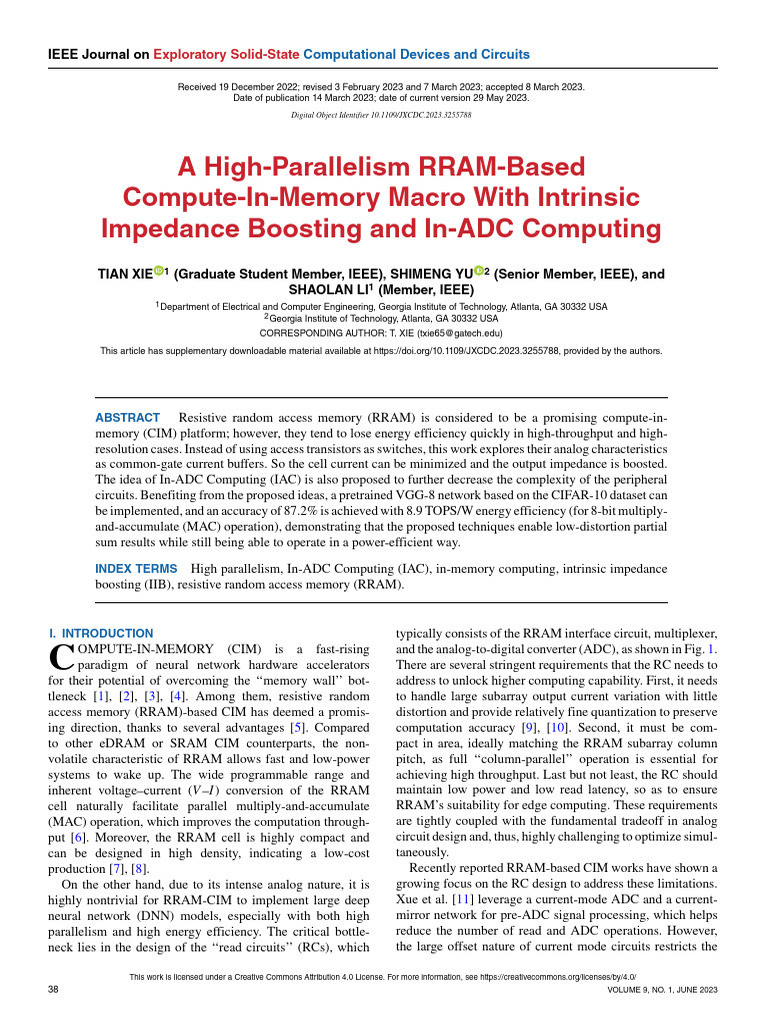 A High-Parallelism RRAM-Based Compute-In-Memory Macro With Intrinsic Impedance Boosting and In ...